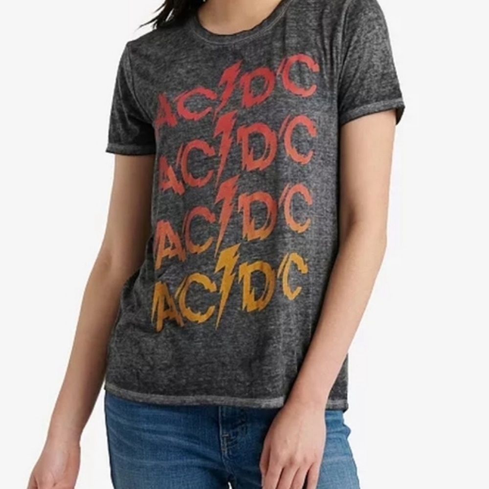 Acdc Lucky Brand Band Faded Distressed Vintage Look - Gem